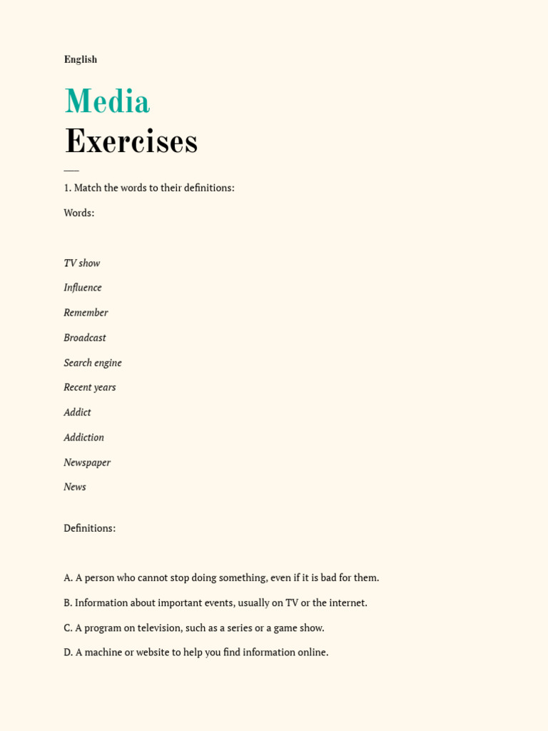 English Media Exercises | PDF | News | Human Communication