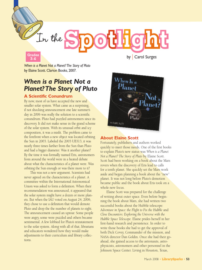 LSP Mar08 Inthespotlightedited | PDF | Pluto | Planets