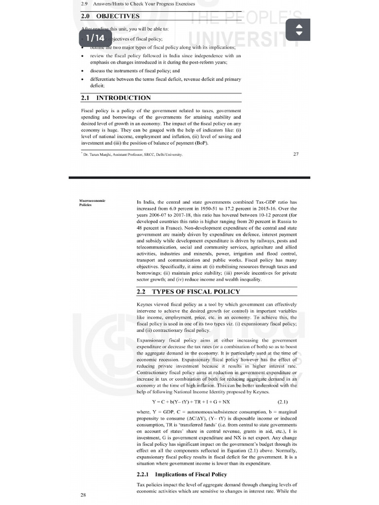 Fiscal Policy | PDF
