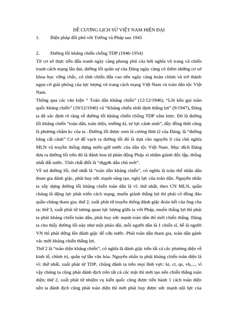 Đề Cương LSVN | PDF