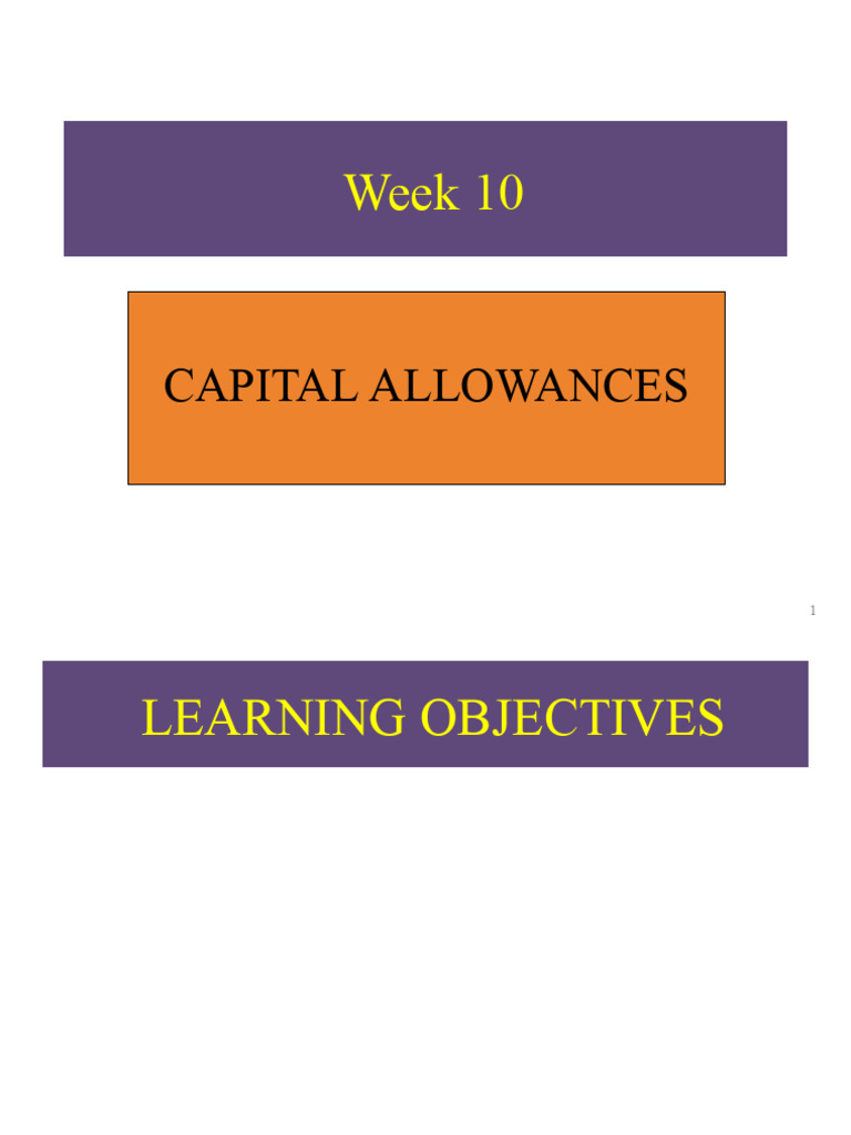 Understanding Capital Allowances in Business | PDF | Expense | Taxation