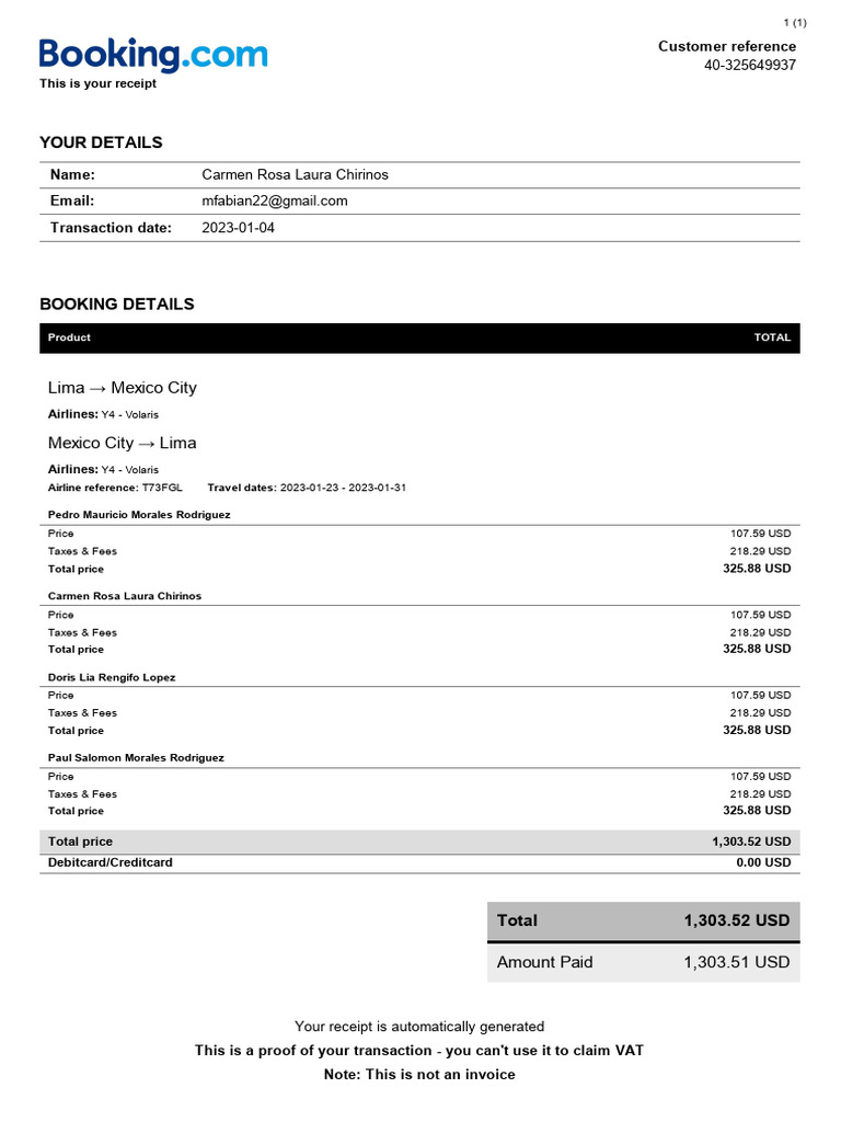 40-325649937-flight-payment | PDF | Receipt | Government Finances