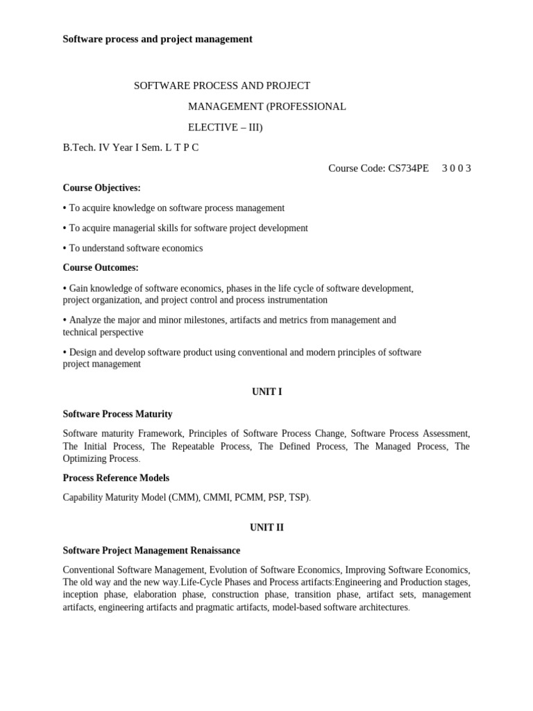 Sppm Notes Word | PDF | Project Management | Software Development Process