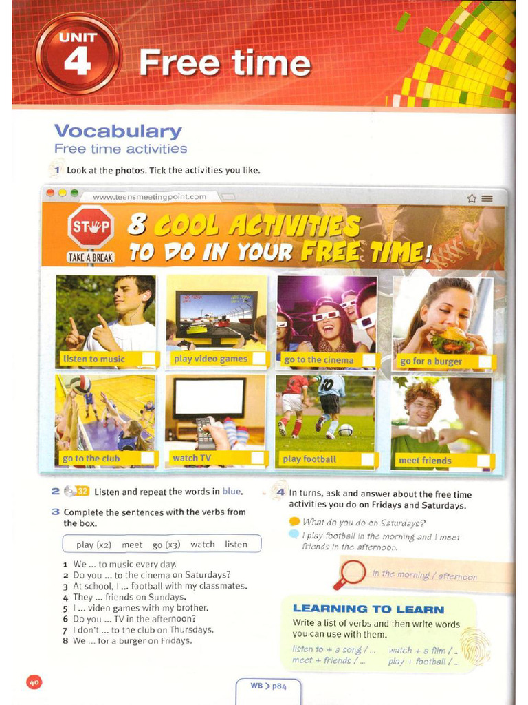 ON THE PULSE. Starter. COURSEBOOK. Unit 4 | PDF