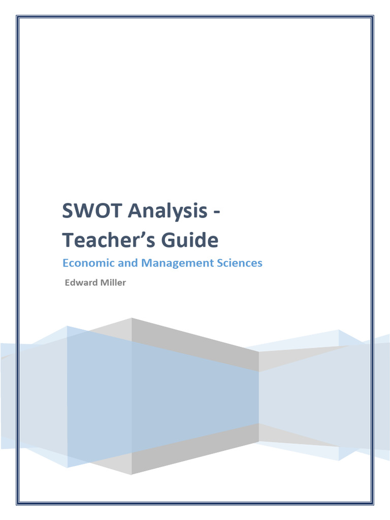 SWOTanalysis_TeachersGuide | PDF | Learning | Swot Analysis