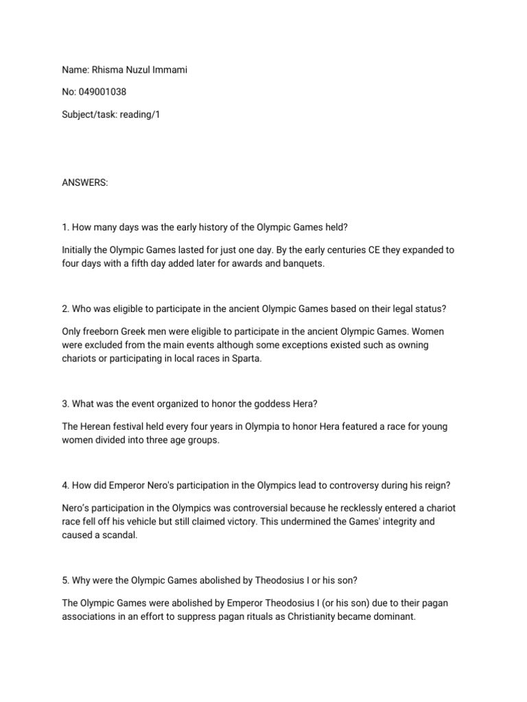 Rhisma Nuzul Reading Task 1 | PDF