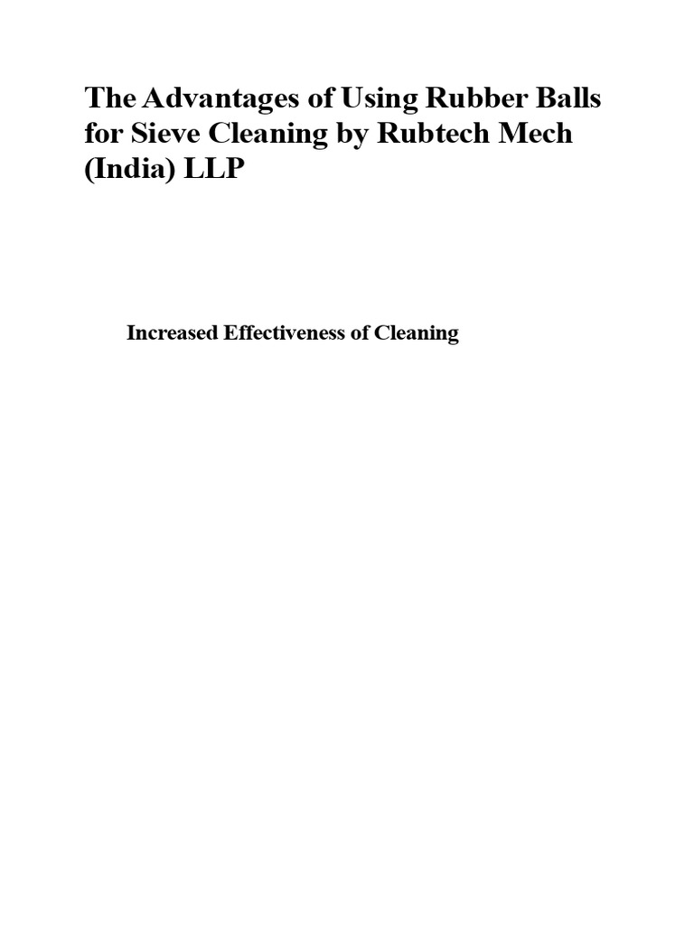 Industrial Sieve Cleaning Solution | PDF | Natural Rubber