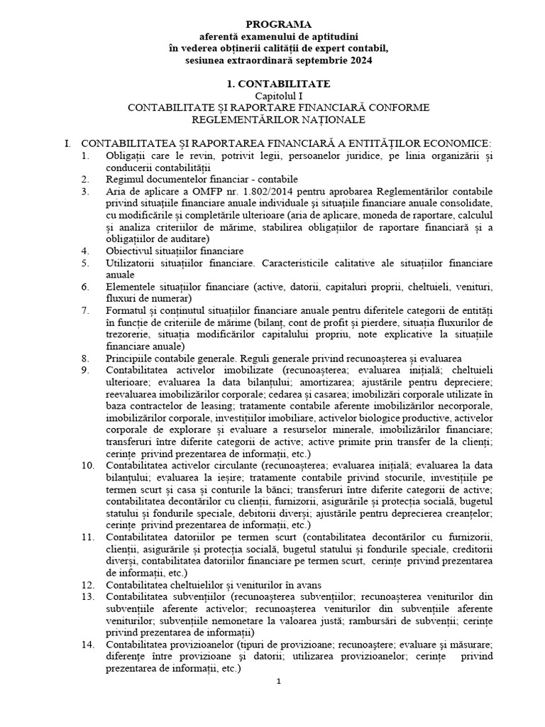 EC Tematica Examen Aptitudini Septembrie 2024 | PDF