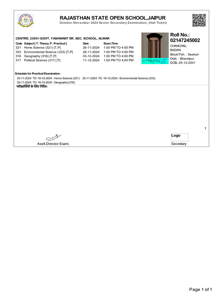 Hallticket 02147245002 | PDF