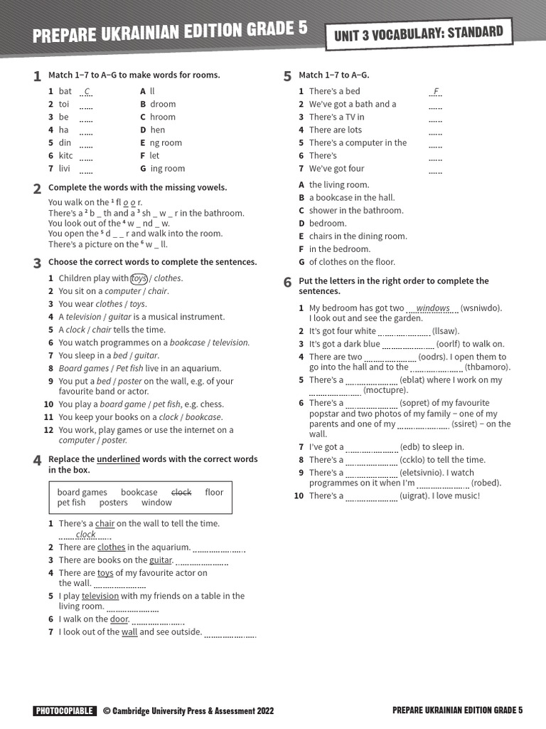 Unit 3 Vocabulary: Rooms and Objects | PDF
