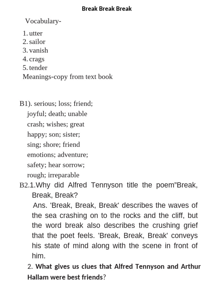 Break Break Break | PDF