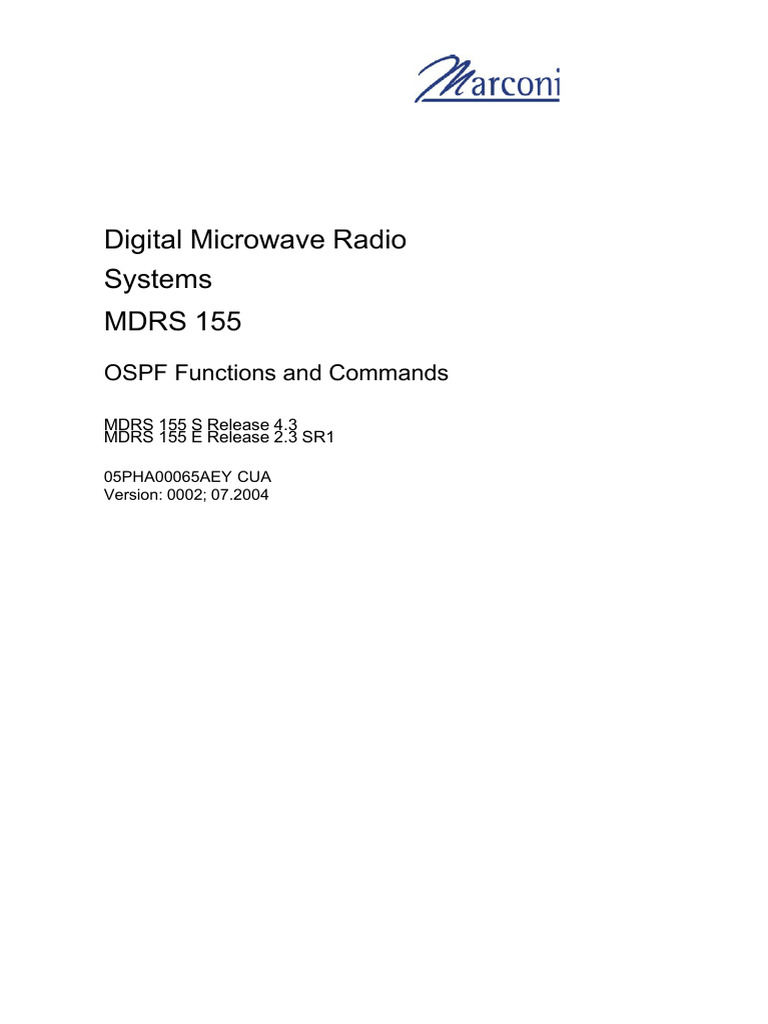 MDRS - OSPF Functions and Commands | PDF | Router (Computing) | Computer Network