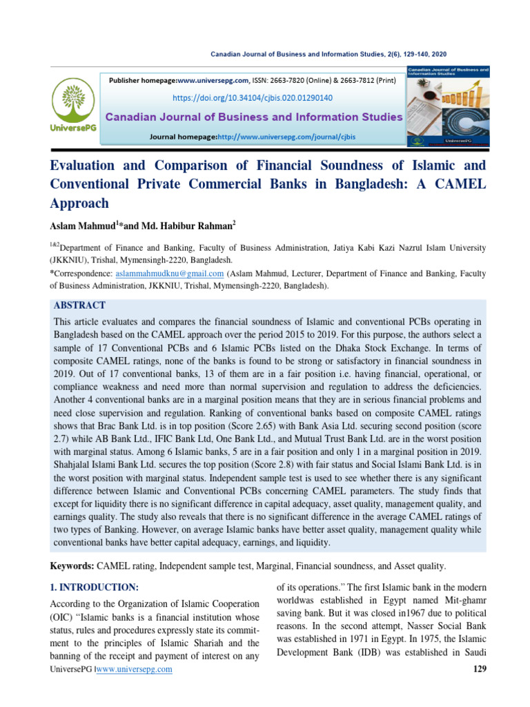 Evaluation and Comparison of Financial Soundness of Islamic and ...