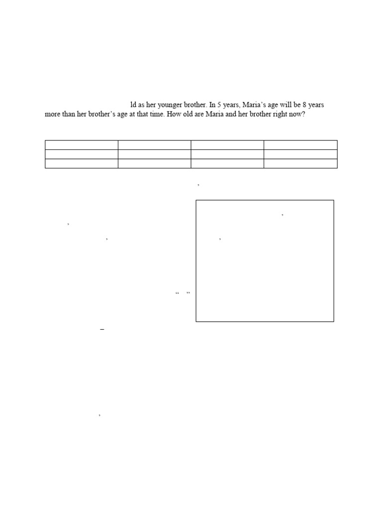 Age, Mixture, Distance Time and Rate Problem (Rhyme Estorque) | PDF | Equations | Applied ...