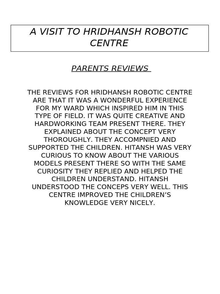 Parents Reviews | PDF