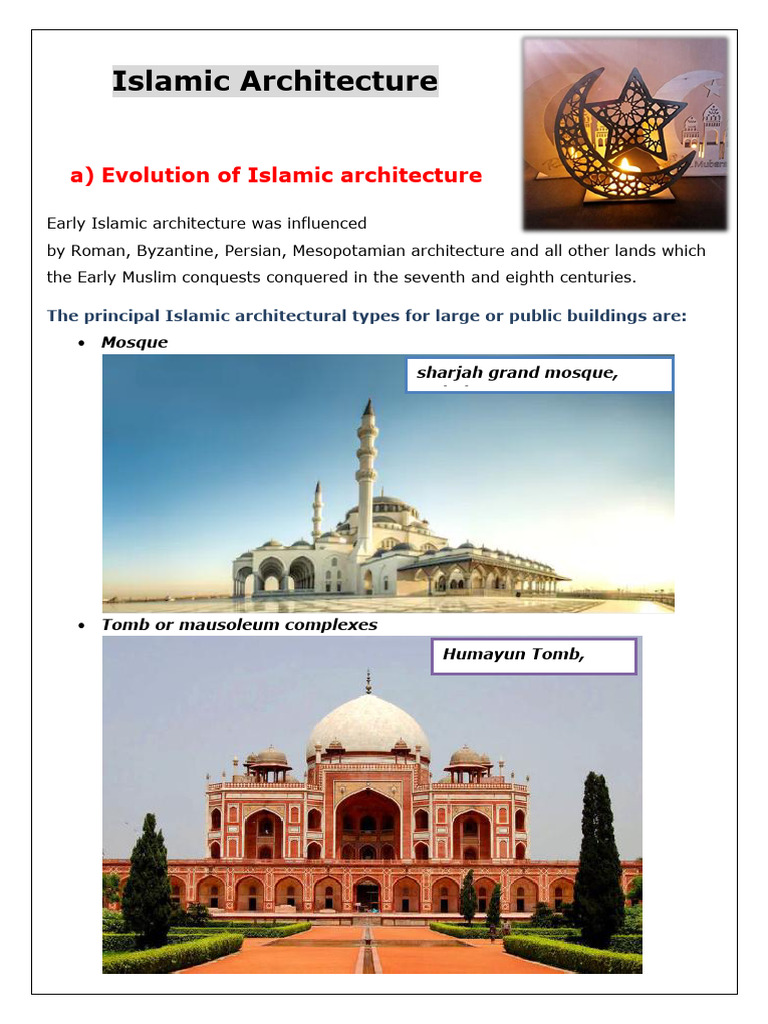 Islamic Architecture (T) | PDF | Mosque | Architectural Elements