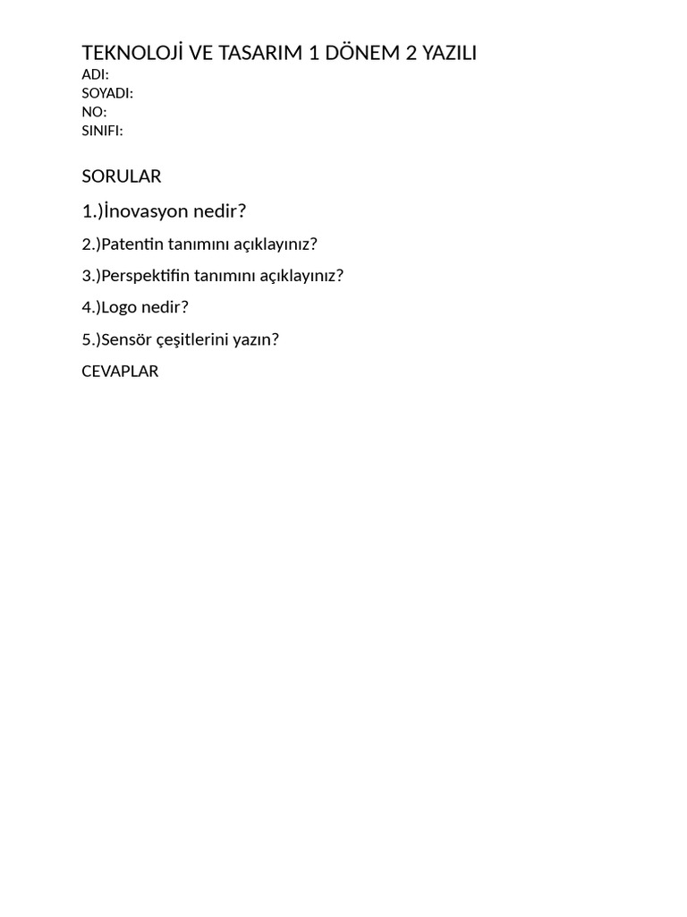 Teknoloji̇ Tasarim | PDF