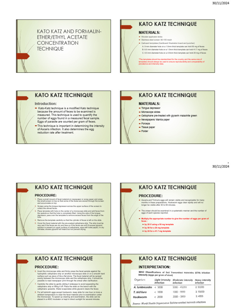 Kato Katz Fect Student | PDF