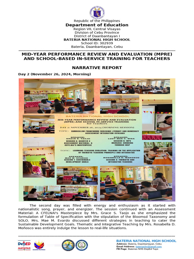 Inset Narrative 2024 Day 2 | PDF | Teachers | Education Theory