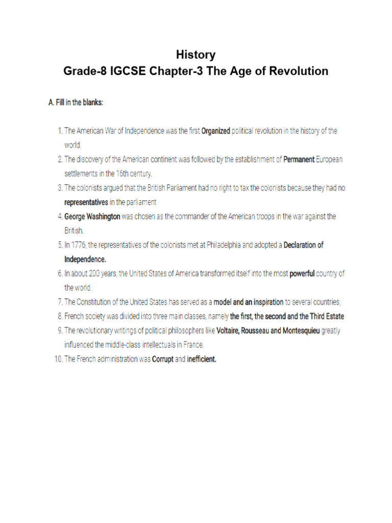 Grade-8 IGCSE History ch-3 | PDF