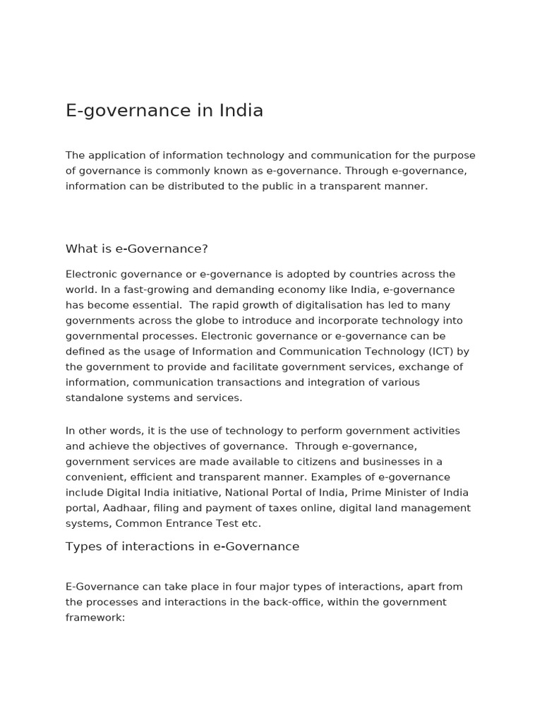 e Governance | PDF | Information Technology | Cyberspace