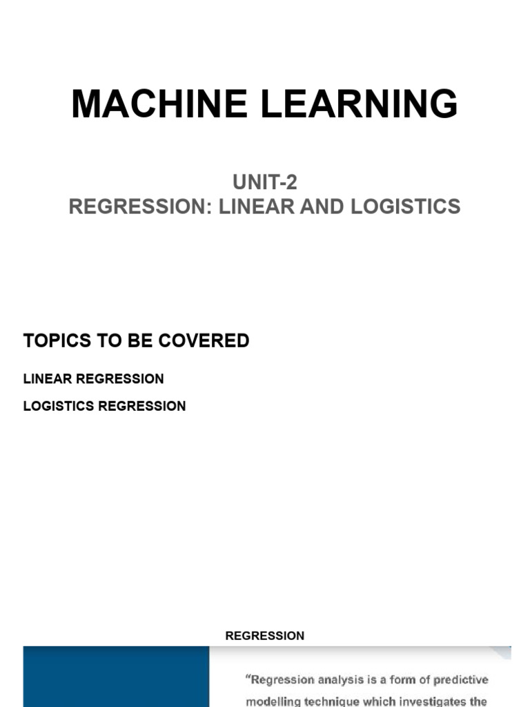 REGRESSION_ LINEAR AND LOGISTICS_4cfc417787435290ca924d22c0ff0aed | PDF | Regression Analysis ...