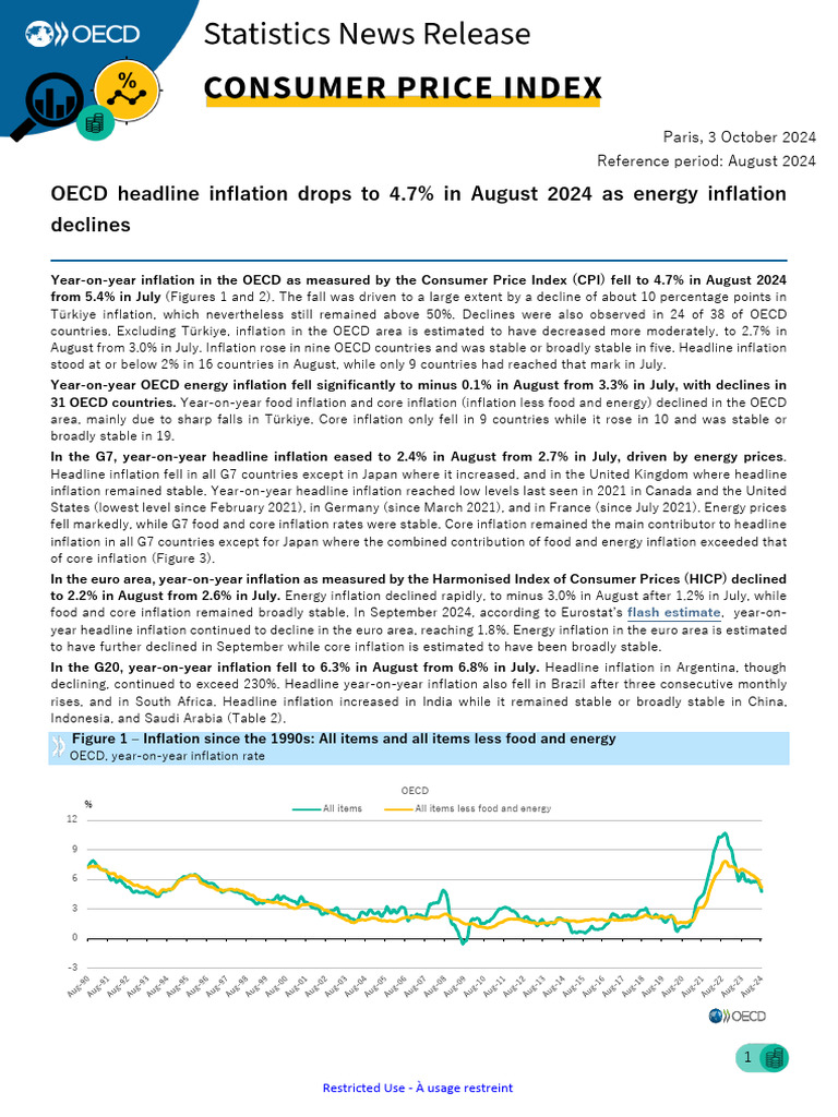 consumer-prices-oecd-10-2024 | PDF | Consumer Price Index | Inflation