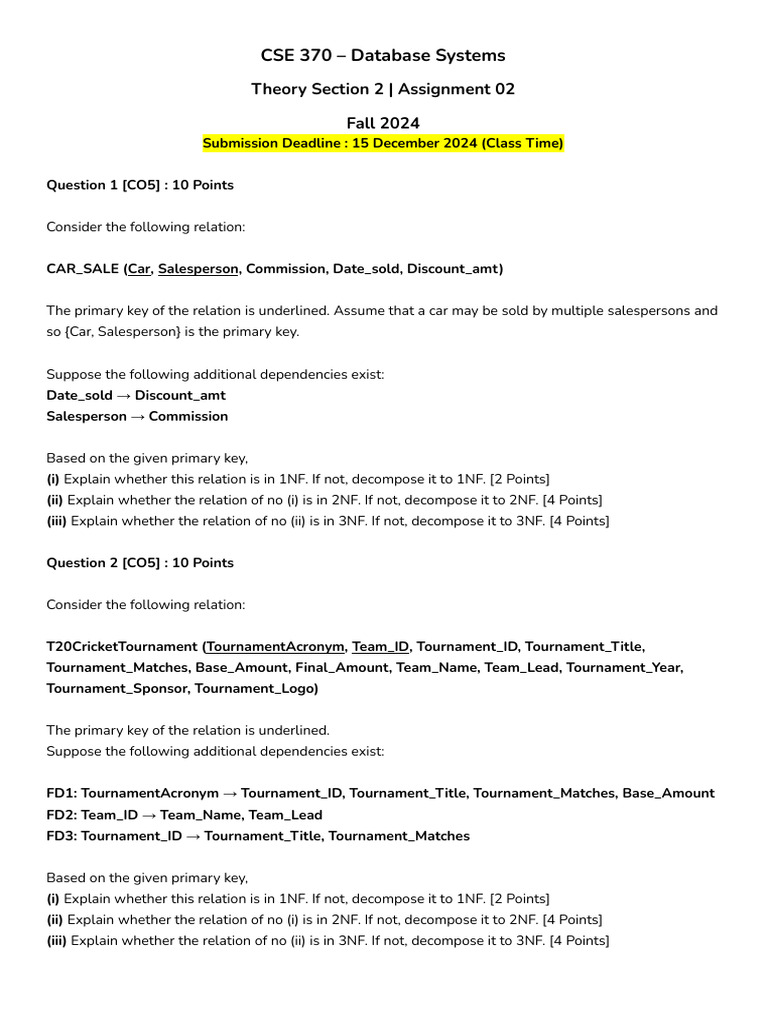 CSE370 2 Theory Assignment02 Fall2024 RBR -Student View | PDF