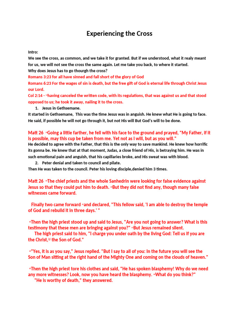 2) Experiencing The Cross | PDF | Barabbas | Jesus