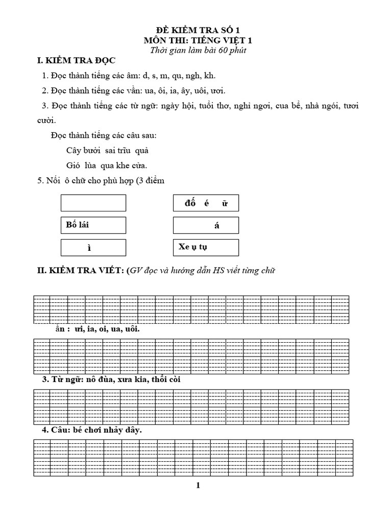14 de Thi Hoc Ki 1 Mon Tieng Viet Lop | PDF