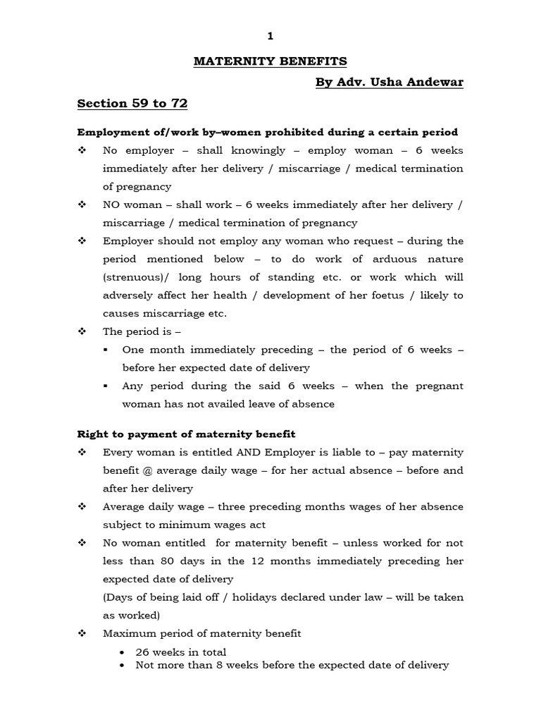 Labour Law - Maternity Benefit | PDF | Childbirth | Pregnancy
