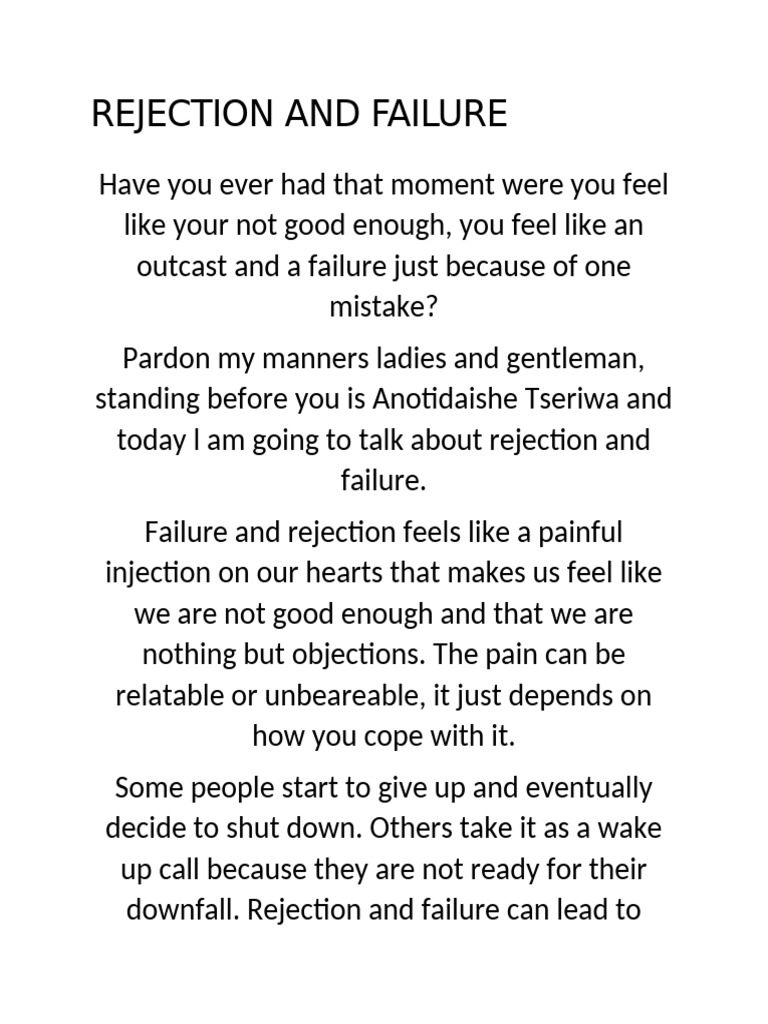 Rejection and Failure | PDF