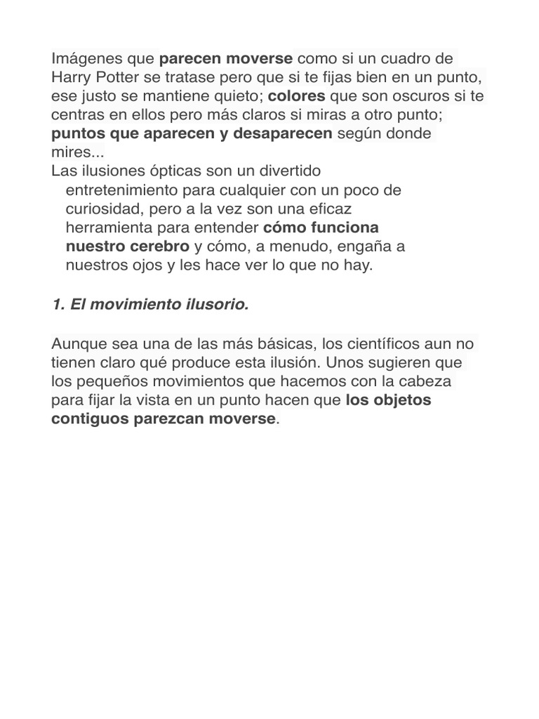 Ilusiones Ópticas | PDF