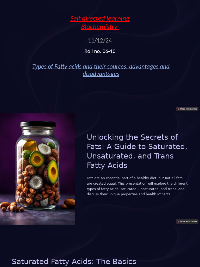 Types of Fatty Acids | PDF | Fat | Saturated Fat