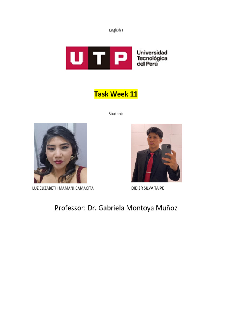 English I - Last 11 - Luz Mamani and Didier Silva Sem 11 | PDF