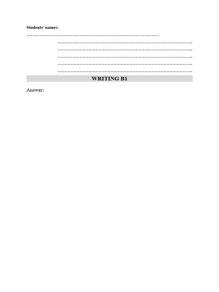 Writing B1 Template | PDF