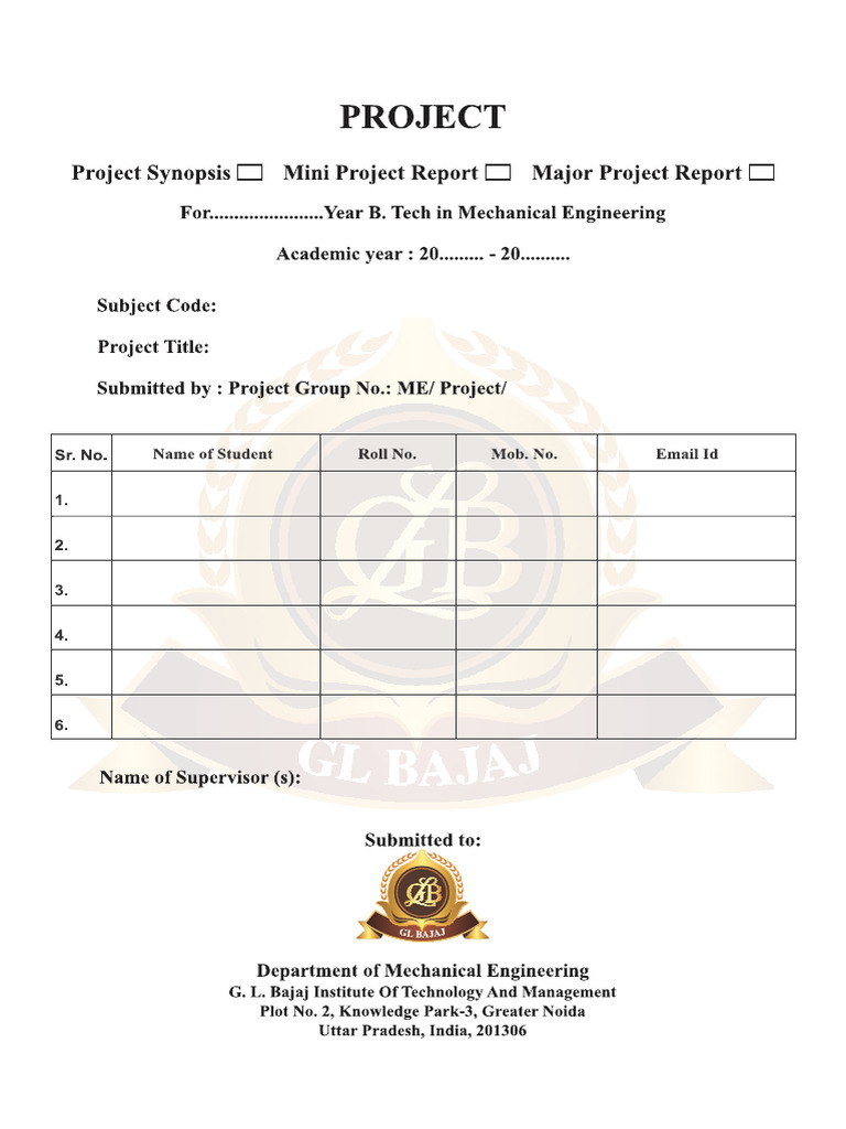 Mini Project Report Front | PDF