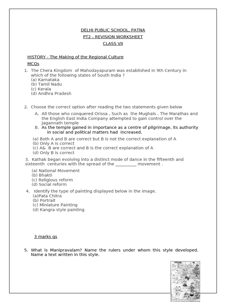 PT02 Revision Sheet Class VII | PDF