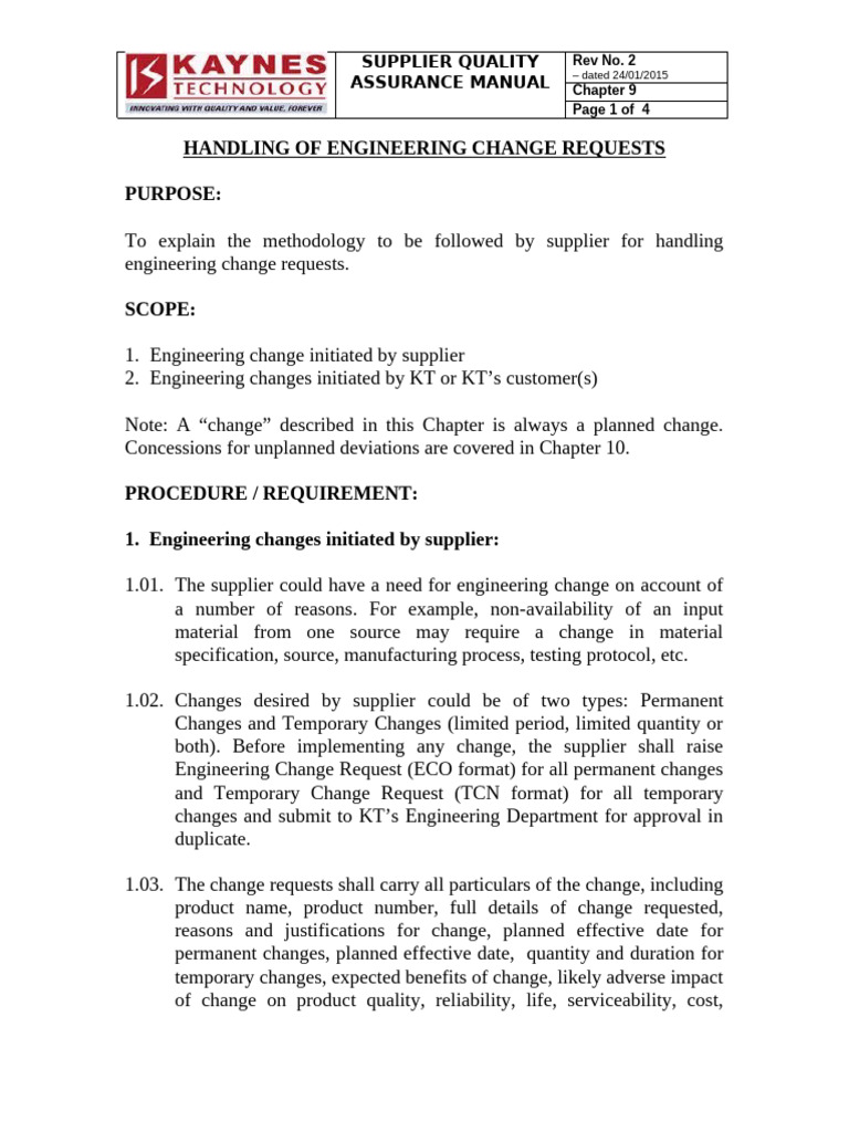 Chapter 09 - Handling of Engineering Change Requests | PDF ...