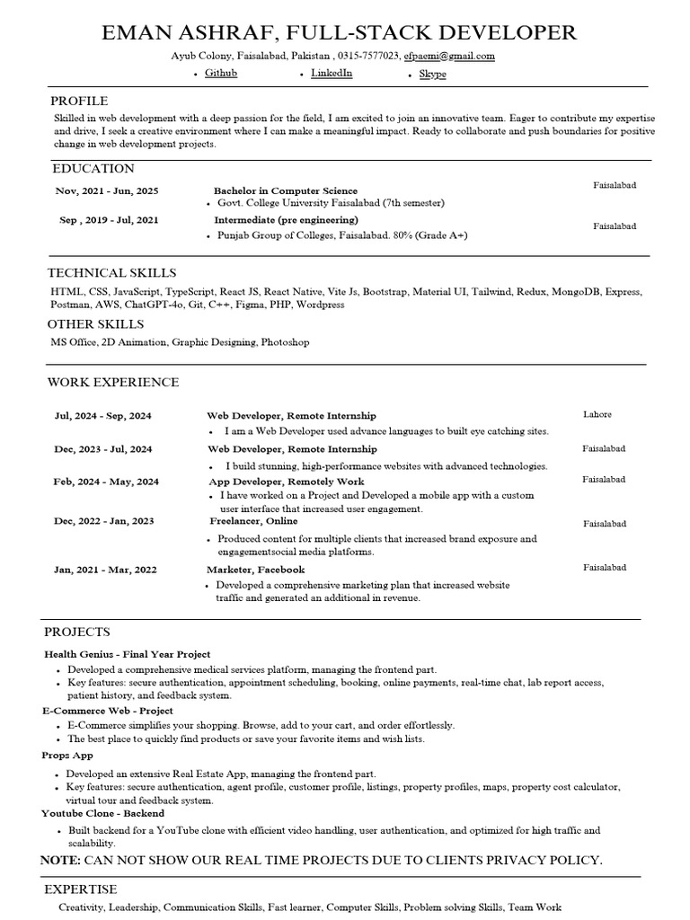 Eman's CV | PDF | Mobile App | Web Development