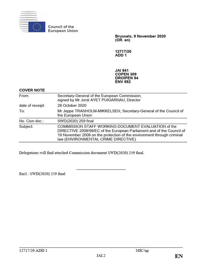 Evaluation of EU Environmental Crime Directive | PDF | European Union ...