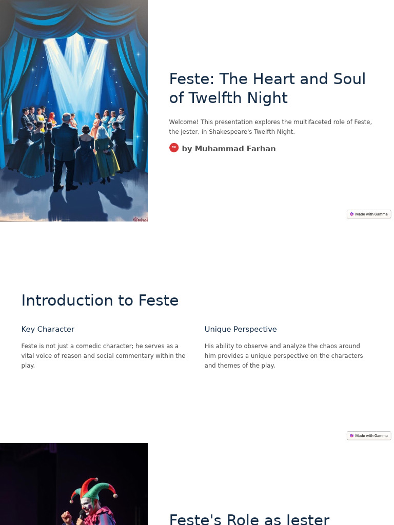 Feste The Heart and Soul of Twelfth Night | PDF | Twelfth Night