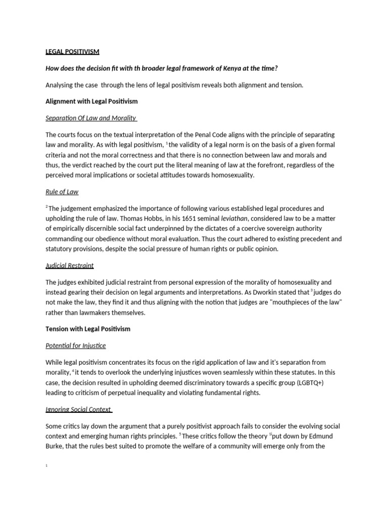 LEGAL POSITIVISM | PDF | Rule Of Law | Justice