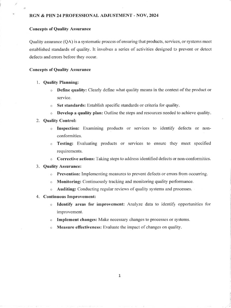 Quality Assurance | PDF