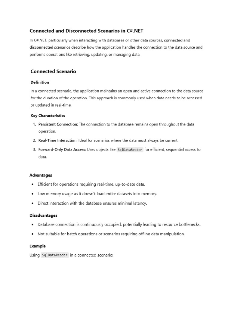 Connected and Disconnected Scenarios | PDF