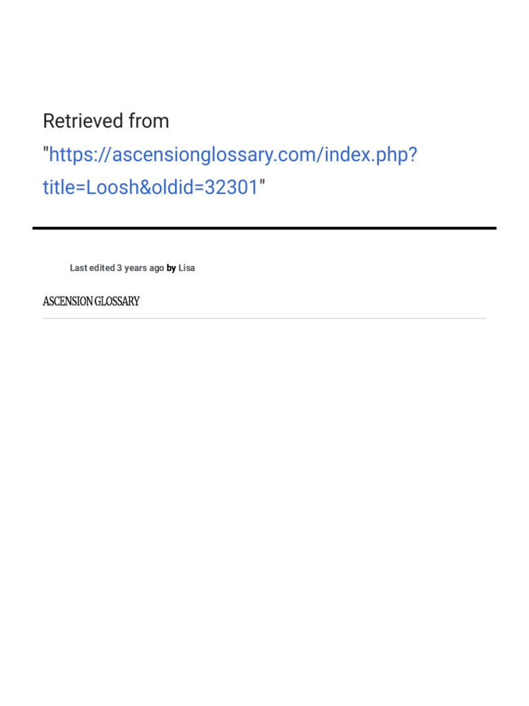 Loosh - Ascension Glossary | PDF