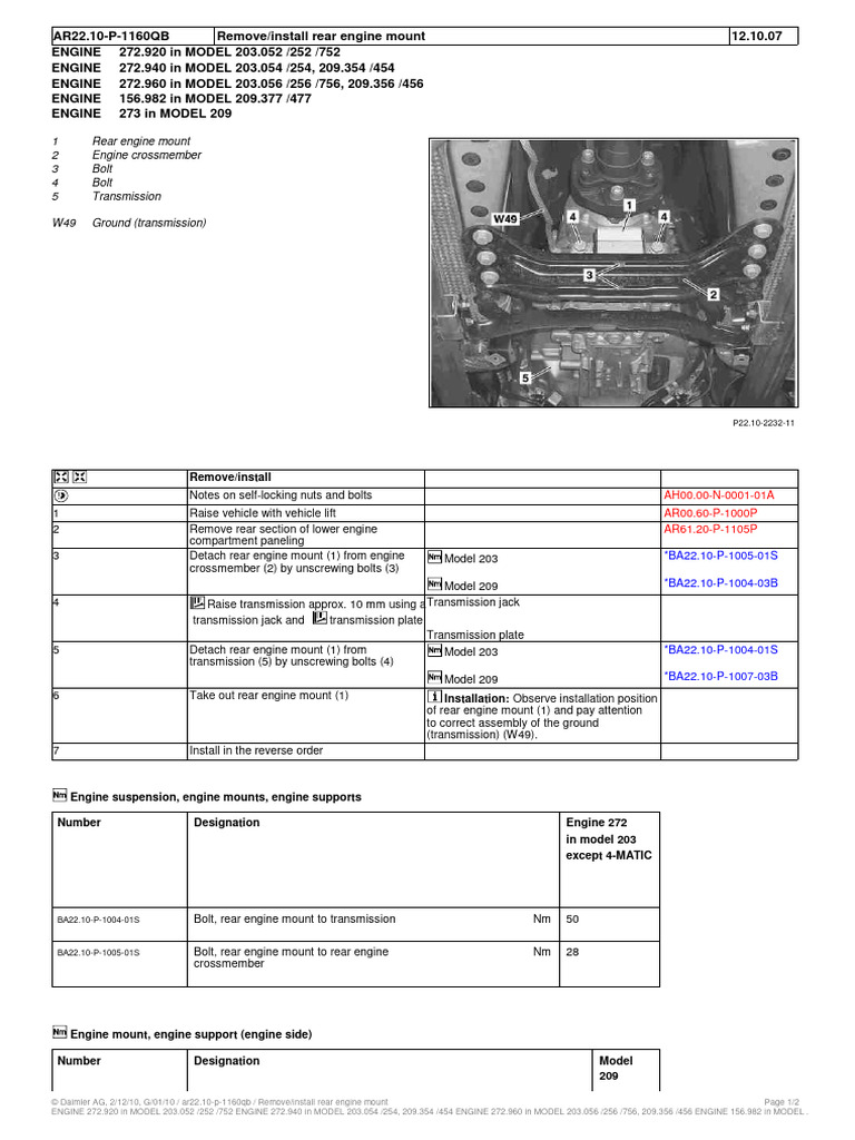 Remove_install rear engine mount | PDF | Automotive Industry | Sports Cars