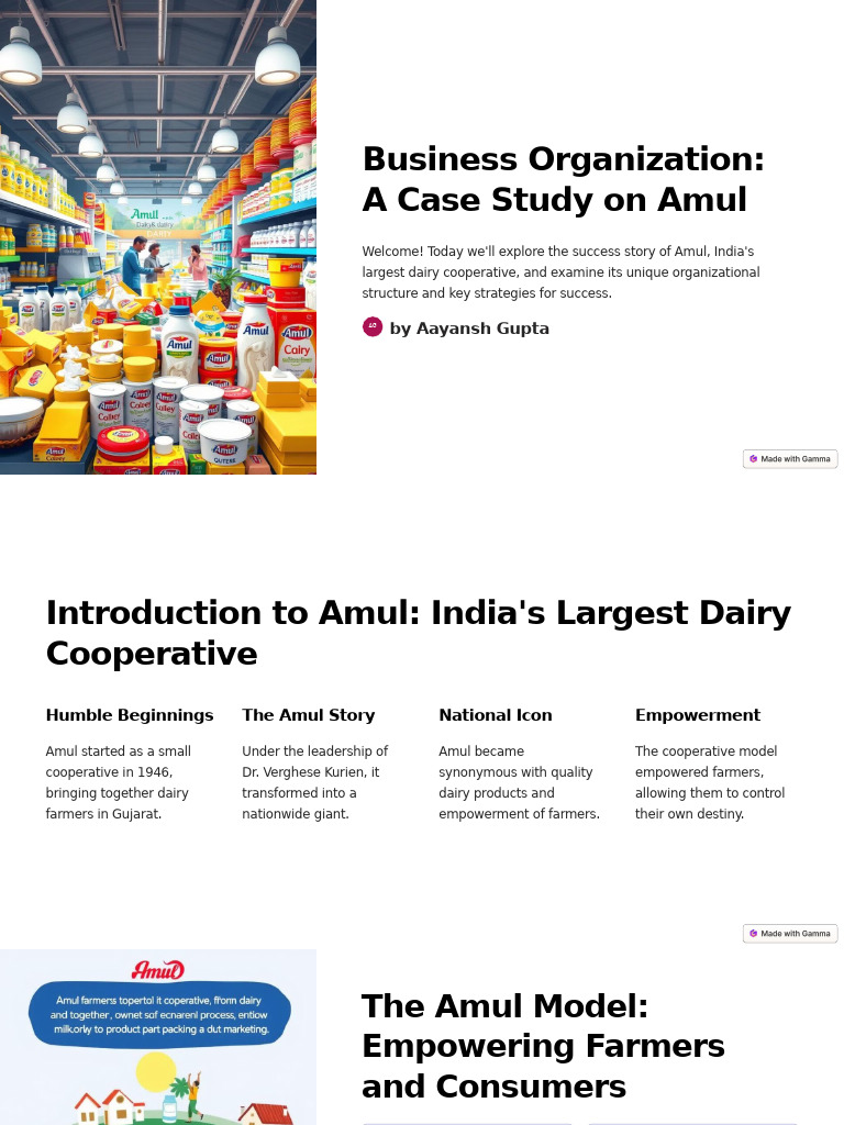 Business Organization A Case Study On Amul | PDF | Cooperative | Dairy
