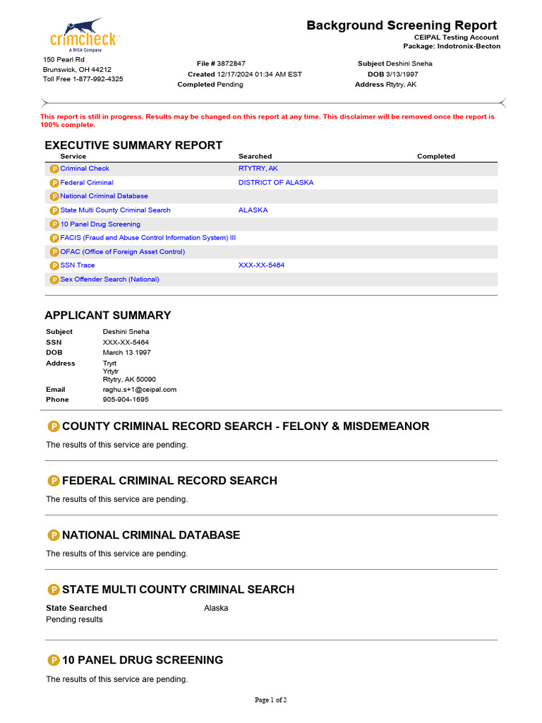 1800008_report (3) | PDF | Criminal Record | Criminal Justice