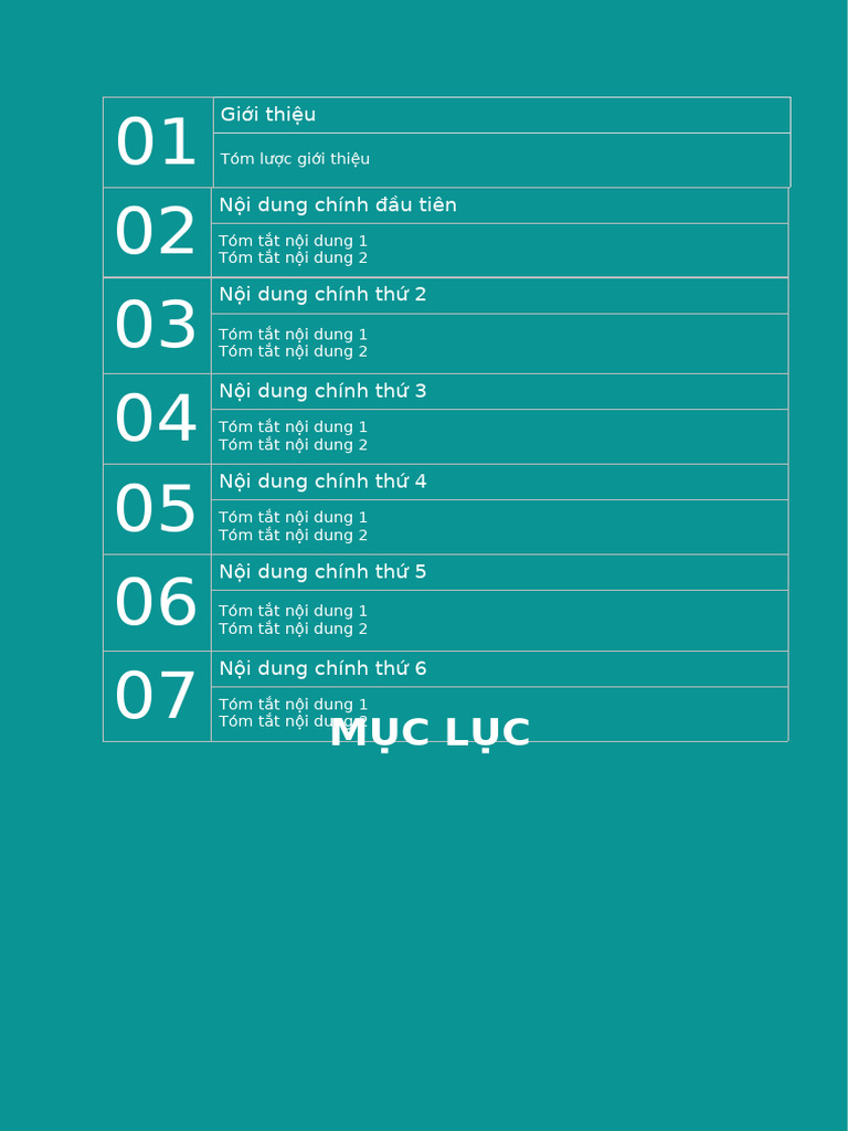 Mau Muc Luc 1 | PDF